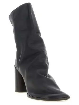 LEMAIRE Glove Ankle Boots In Lambskin - Brown