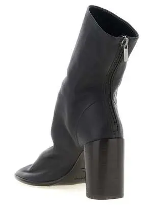 LEMAIRE Glove Ankle Boots In Lambskin - Brown