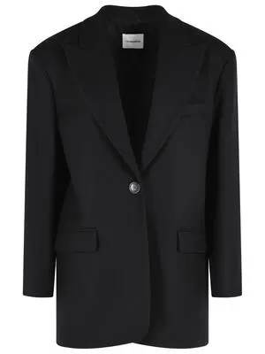 Andamane The Attico Teresa Virgin Wool Oversize Blazer - Black