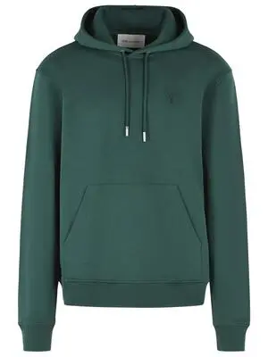 AMI Paris Cotton Zip-up Hoodie - Green