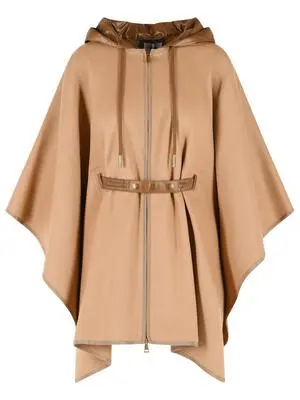 Moncler Beige Virgin Wool Blend Cape - Cream