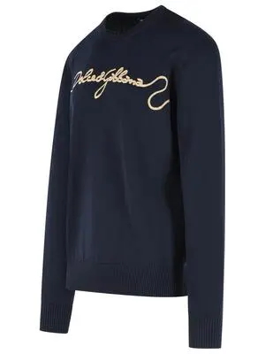 Dolce & Gabbana Navy Virgin Wool Sweater