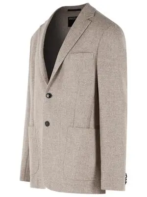 Zegna Beige Wool Blazer
