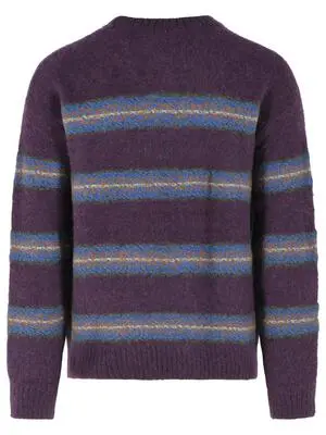 Dries Van Noten Beige Alpaca Blend Horizontal Stripe Sweater