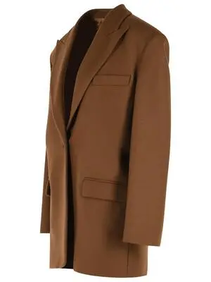 Andamane The Attico Teresa Oversize Virgin Wool Blazer - Brown
