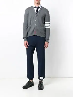 Thom Browne 4-bar V-neck Cotton Cardigan