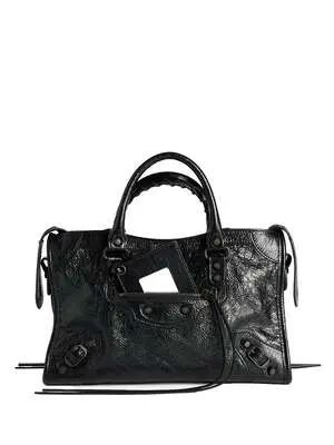 Balenciaga Le City Bag In Arena Leather - Black