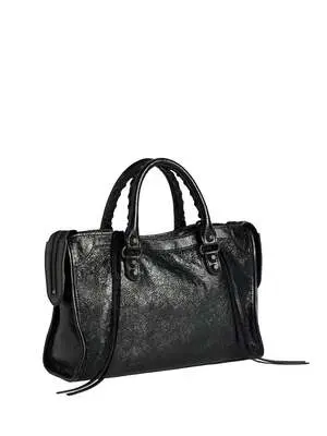 Balenciaga Le City Bag In Arena Leather - Black