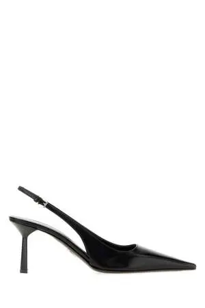 Prada Leather Slingback Pumps - Black