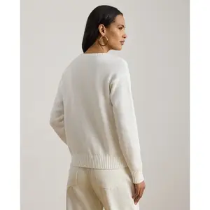 Ralph Lauren Embroidered-logo Combed Cotton Sweater