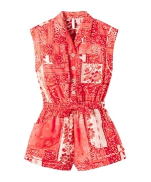 Zimmermann Tutina Paisley Cotton Playsuit - Pink