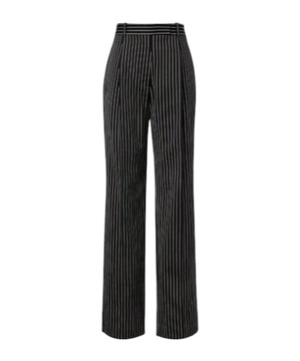 TOM FORD Striped Wool And Cotton Straight Pants - Black