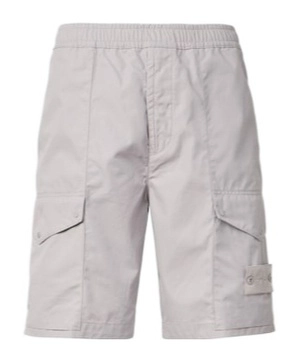 Stone Island Ghost Cotton Canvas Cargo Shorts - Gray