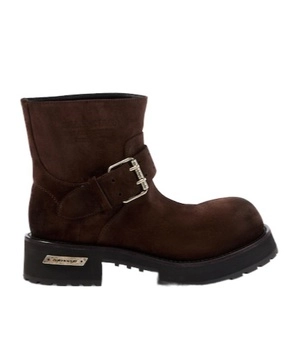 Balenciaga Venom Suede Biker Boots - Black