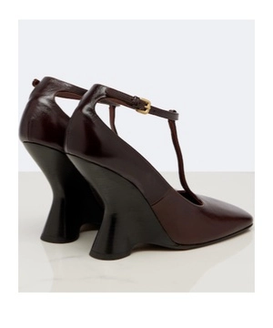 Dries Van Noten Leather T-strap Wedges