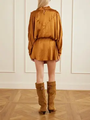 Isabel Marant Étoile Neline Satin Mini Dress - Brown