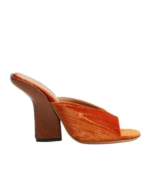 Dries Van Noten Velvet High-heeled Sandals - Orange