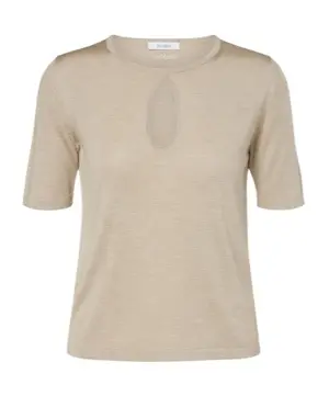 Max Mara Valido Silk And Cashmere Top - Beige