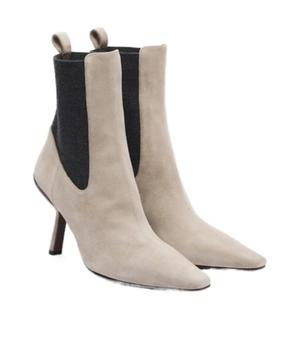 Brunello Cucinelli Monili Suede Chelsea Boots - Beige