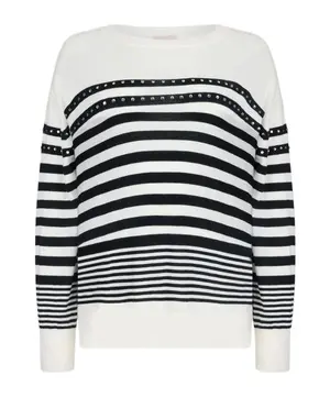 Liu Jo Striped Crewneck Jumper - White