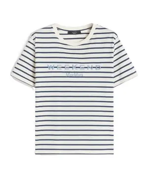 Max Mara Wkdbora Embroidered Stripe T-shirt - Blue