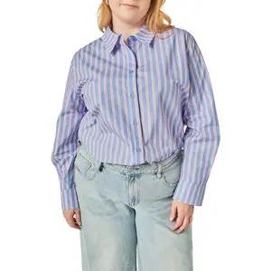 English Factory Striped Cotton Shirt - Blue/orange
