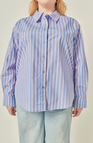 English Factory Striped Cotton Shirt
