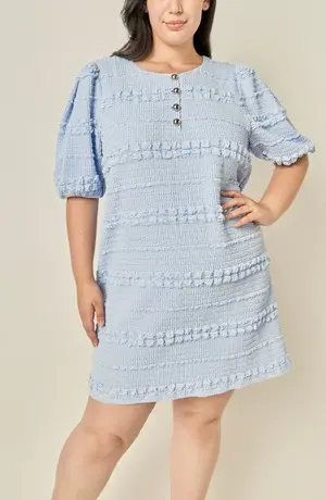 English Factory Smocked Minidress - Powder Blue