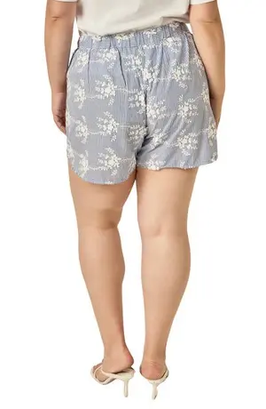 English Factory Embroidered Striped Shorts
