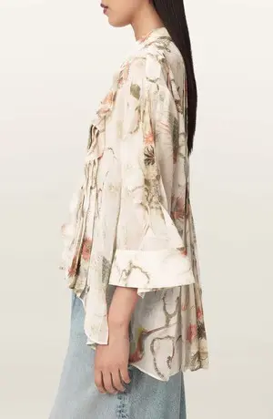 ALLSAINTS Minna Ruffle Pleated Shirt