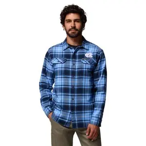 Columbia Carolina North Carolina Tar Heels Flare Gun Omni-wick Flannel Long Sleeve Button-up Shirt - Blue