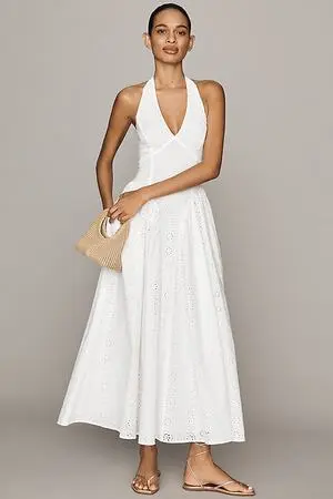 HUTCH Eyelet Drop-waist Maxi Dress