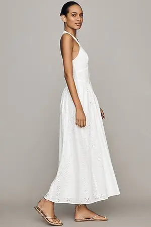 HUTCH Eyelet Drop-waist Maxi Dress