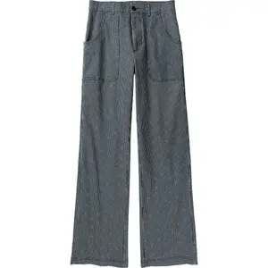 BACKCOUNTRY Venture Wide Leg Pant - Midnight Blue Micro Stripe