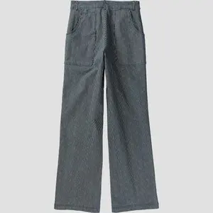BACKCOUNTRY Venture Wide Leg Pant - Midnight Blue Micro Stripe