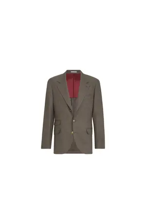 Brunello Cucinelli Mouliné Virgin Wool Twill Deconstructed Cavallo Blazer