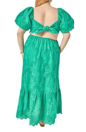 English Factory Embroidered Eyelet Resort Maxi Dress