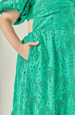 English Factory Embroidered Eyelet Resort Maxi Dress
