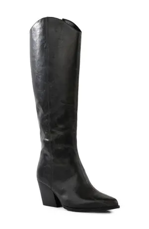 Seychelles Begging You Distress Knee High Boot - Charcoal