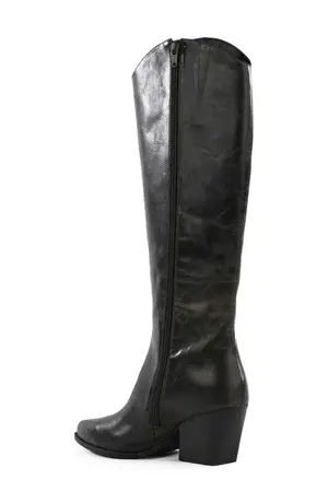 Seychelles Begging You Distress Knee High Boot - Charcoal
