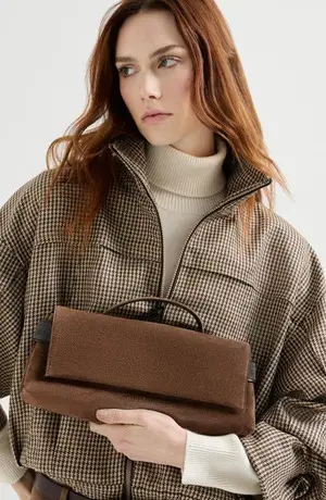 Brunello Cucinelli Suede Essence Clutch Bag
