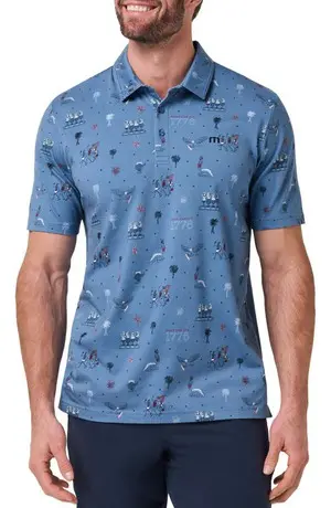 Travis Mathew Comfortknit Festival Performance Polo - Coronet