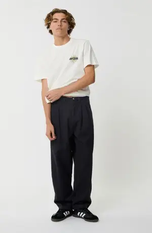 Rip Curl Disorder Twill Wide Leg Pants - Washed Black