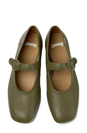 Camper Casi Myra Mary Jane Flat - Dark Green