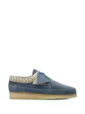 Clarks Weaver Whipstitch Lace-up Derby Shoes - Blue