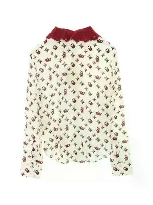 LOUIS VUITTON 2010s Monogram Embroidered Collar Shirt