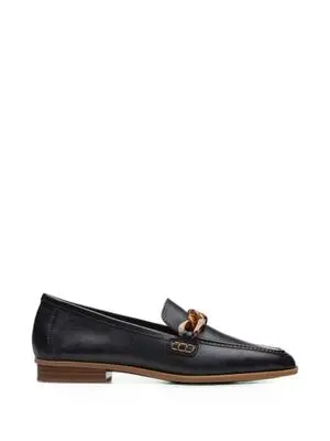 Clarks Sarafyna Iris Chain-link Leather Loafers - Black
