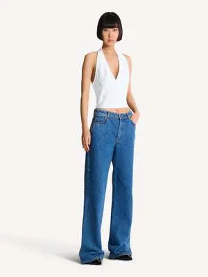 Balmain Quilted Knit Halterneck Top - White