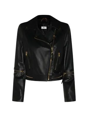 Elisabetta Franchi Leather Jacket - Black