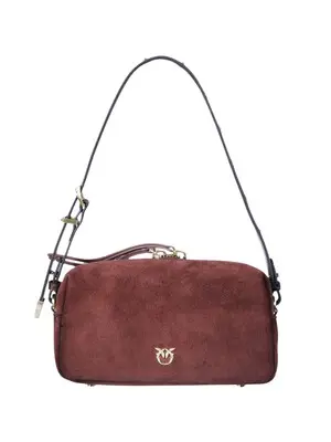 Pinko Trittico Mini Suede Bag - Brown